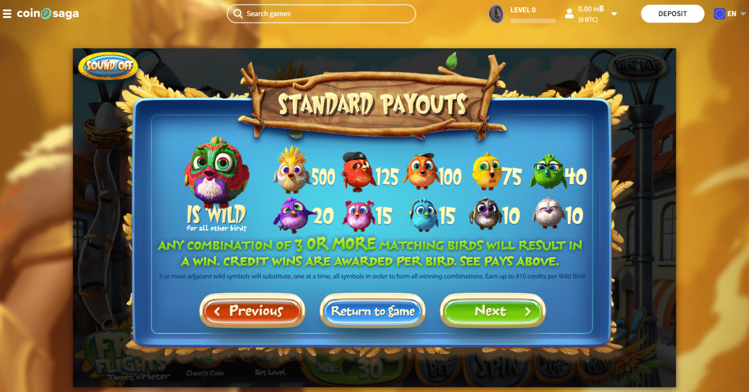 Birds Slot Game Review - CoinSaga Bitcoin Casino Blog